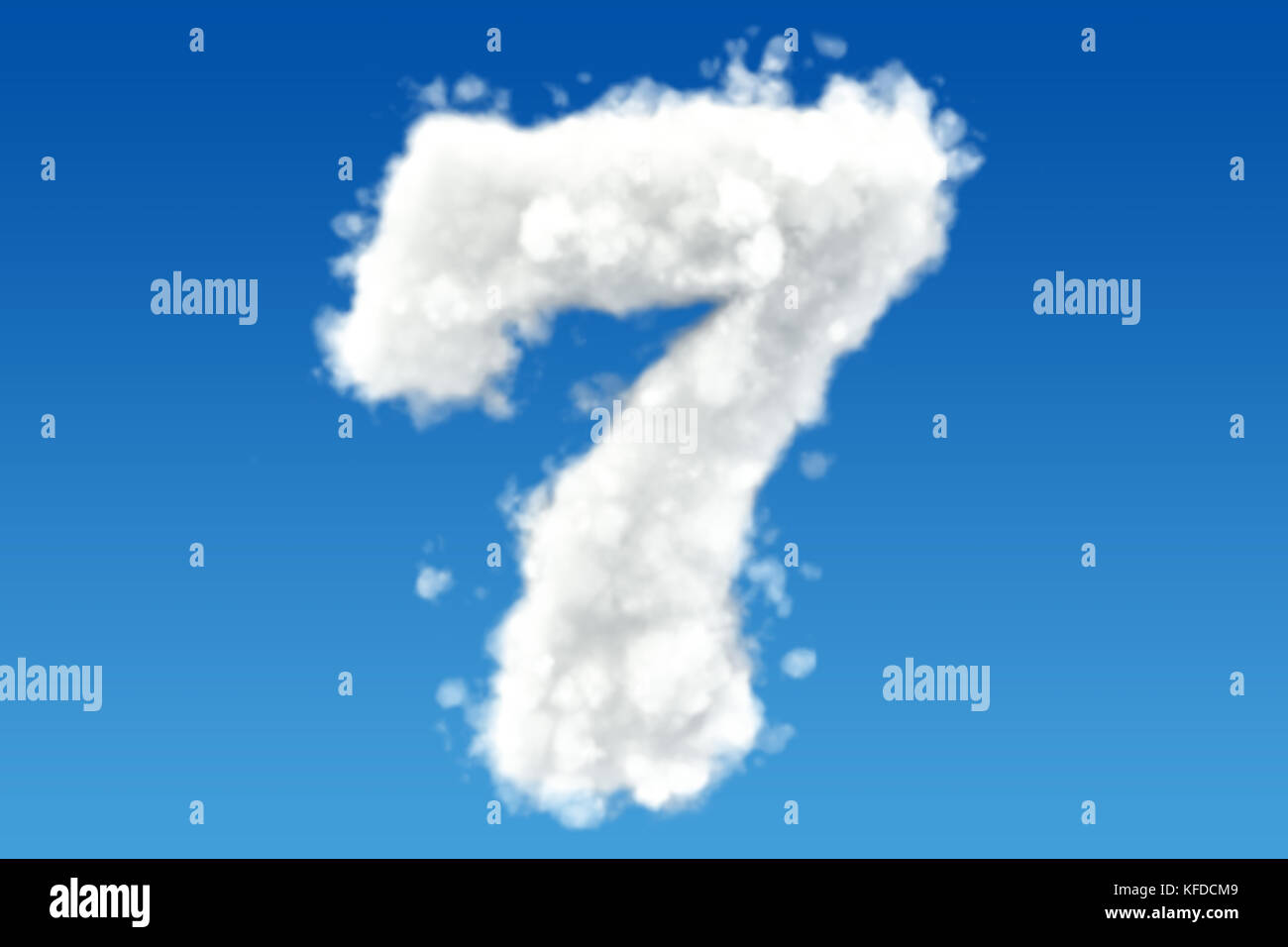 Number 7, from clouds in the sky. 3D rendering Stock Photo - Alamy