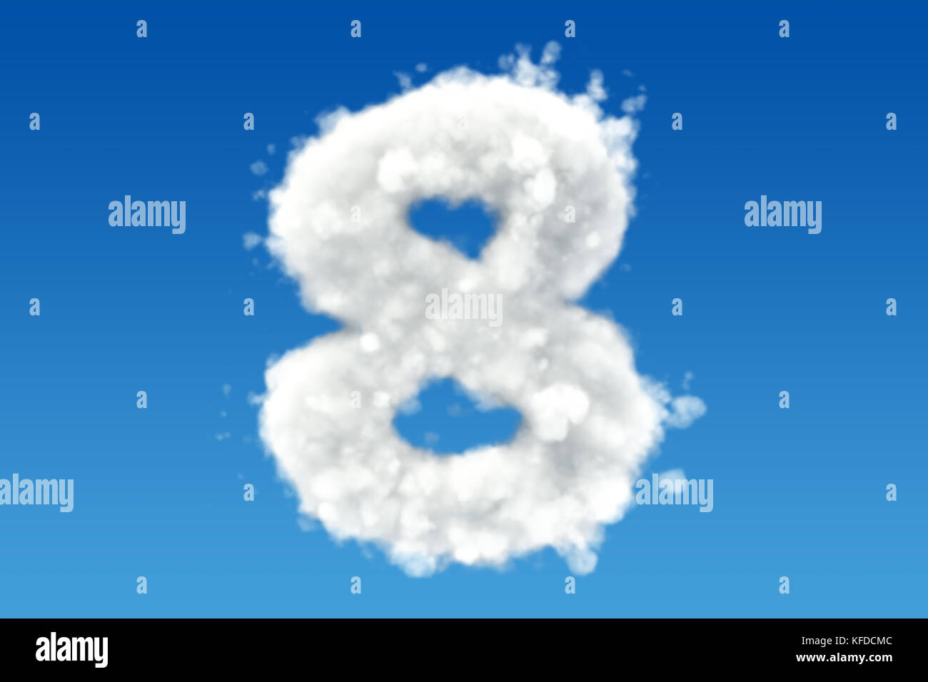 Number 8, from clouds in the sky. 3D rendering Stock Photo - Alamy
