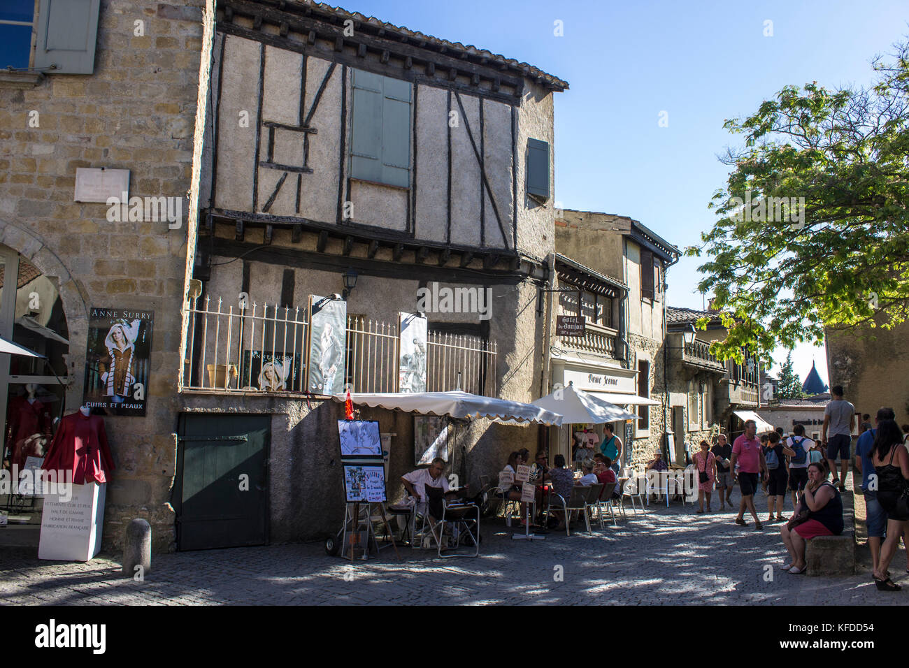 Inside the Cite de Carcassonne, a medieval fortress citadel located in ...