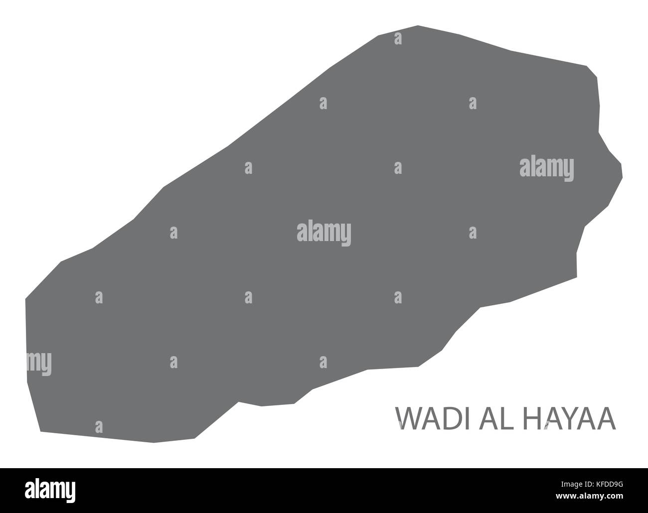 Wadi al hayaa district map of Libya grey illustration silhouette shape ...