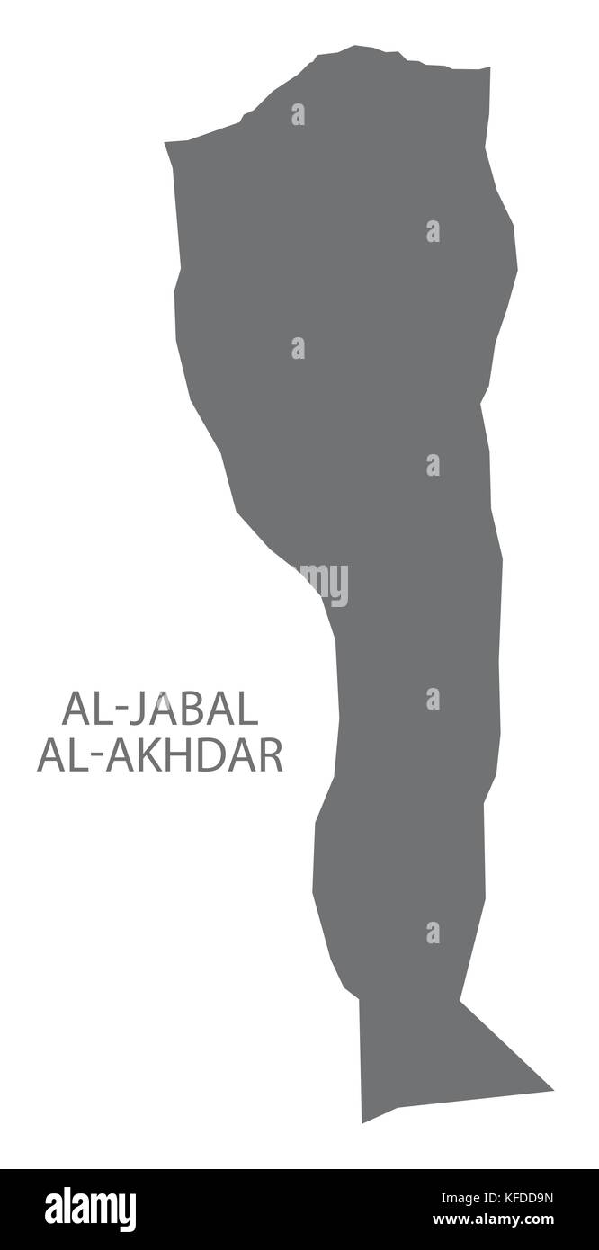 Al-Jabal al-Akhdar district map of Libya grey illustration silhouette ...