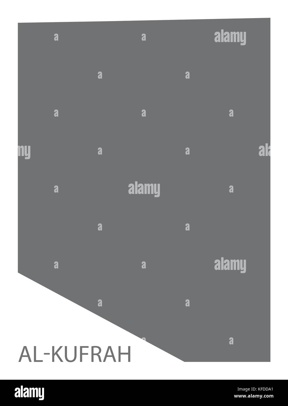 Al-Kufrah district map of Libya grey illustration silhouette shape ...