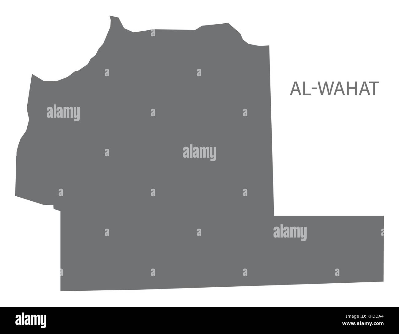 Al-wahat district map of Libya grey illustration silhouette shape Stock ...