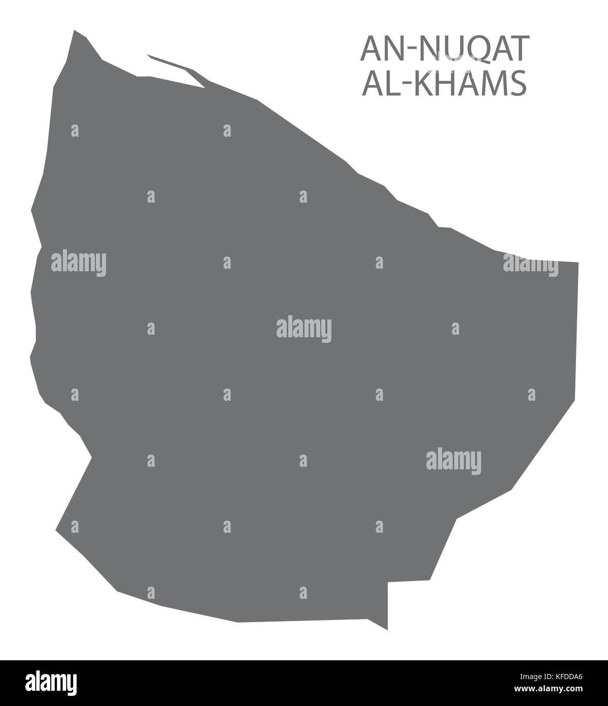 An-nuqat al-khams district map of Libya grey illustration silhouette ...