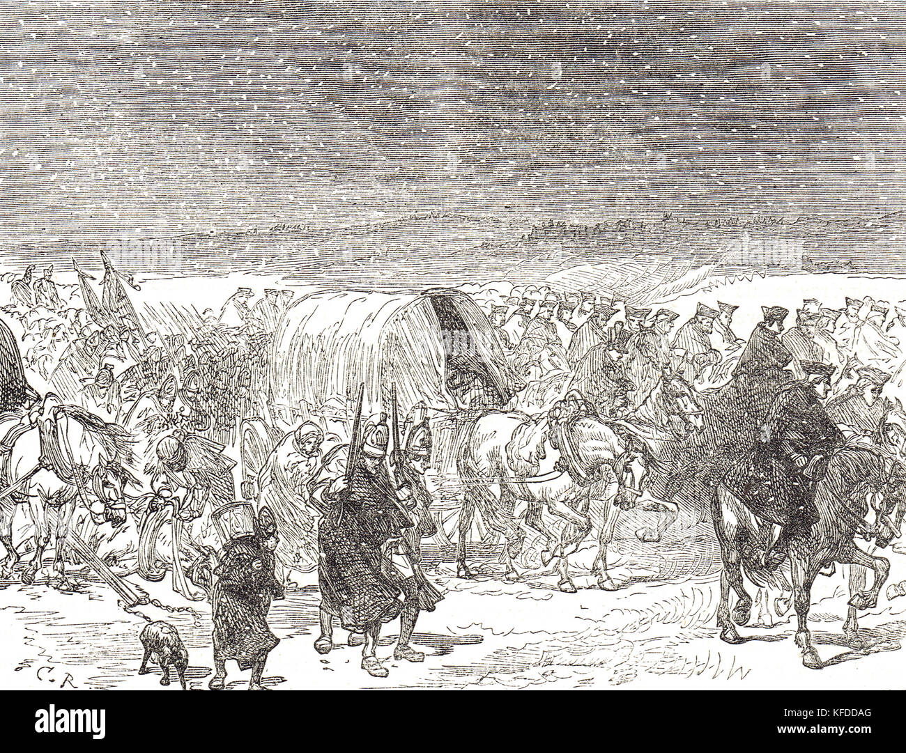 British retreat, Flanders campaign, January 1795 Stock Photo - Alamy