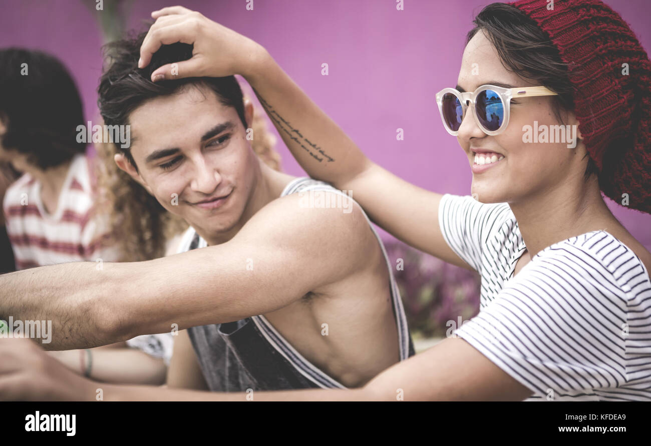 Two women touching each other hi-res stock photography and images - Alamy