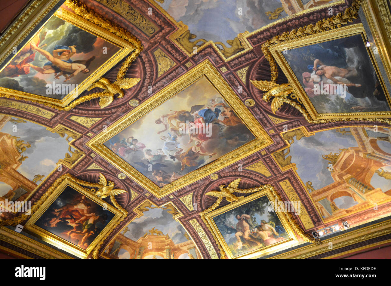 Ceiling with baroque paintings, Rome, Italy Stock Photo - Alamy