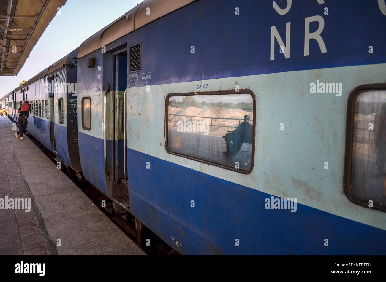 Train journey in Rajasthan, India. Exterior of train Stock Photo - Alamy