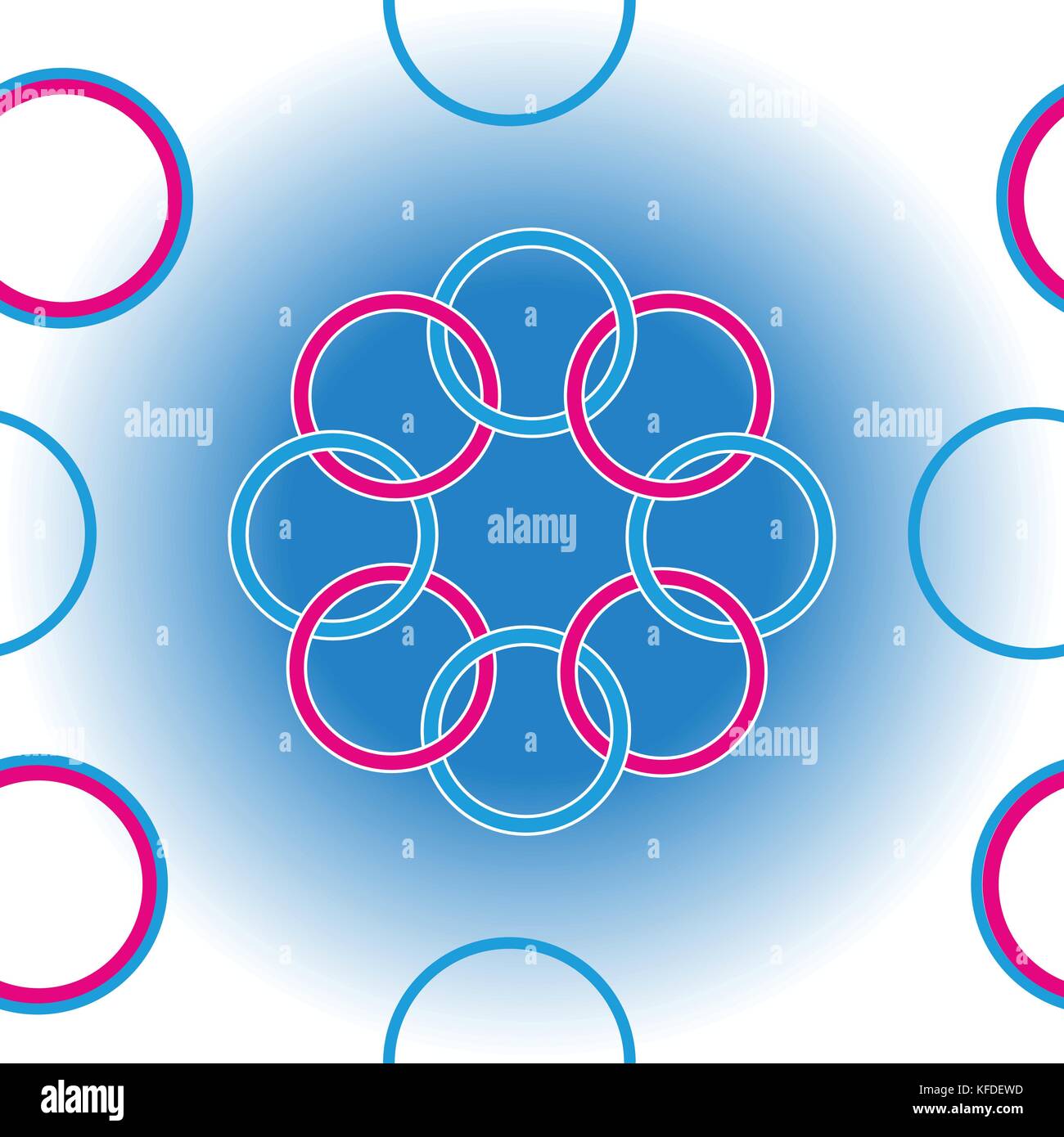 Seamless texture consisting of intertwined circles isolated gradient ...