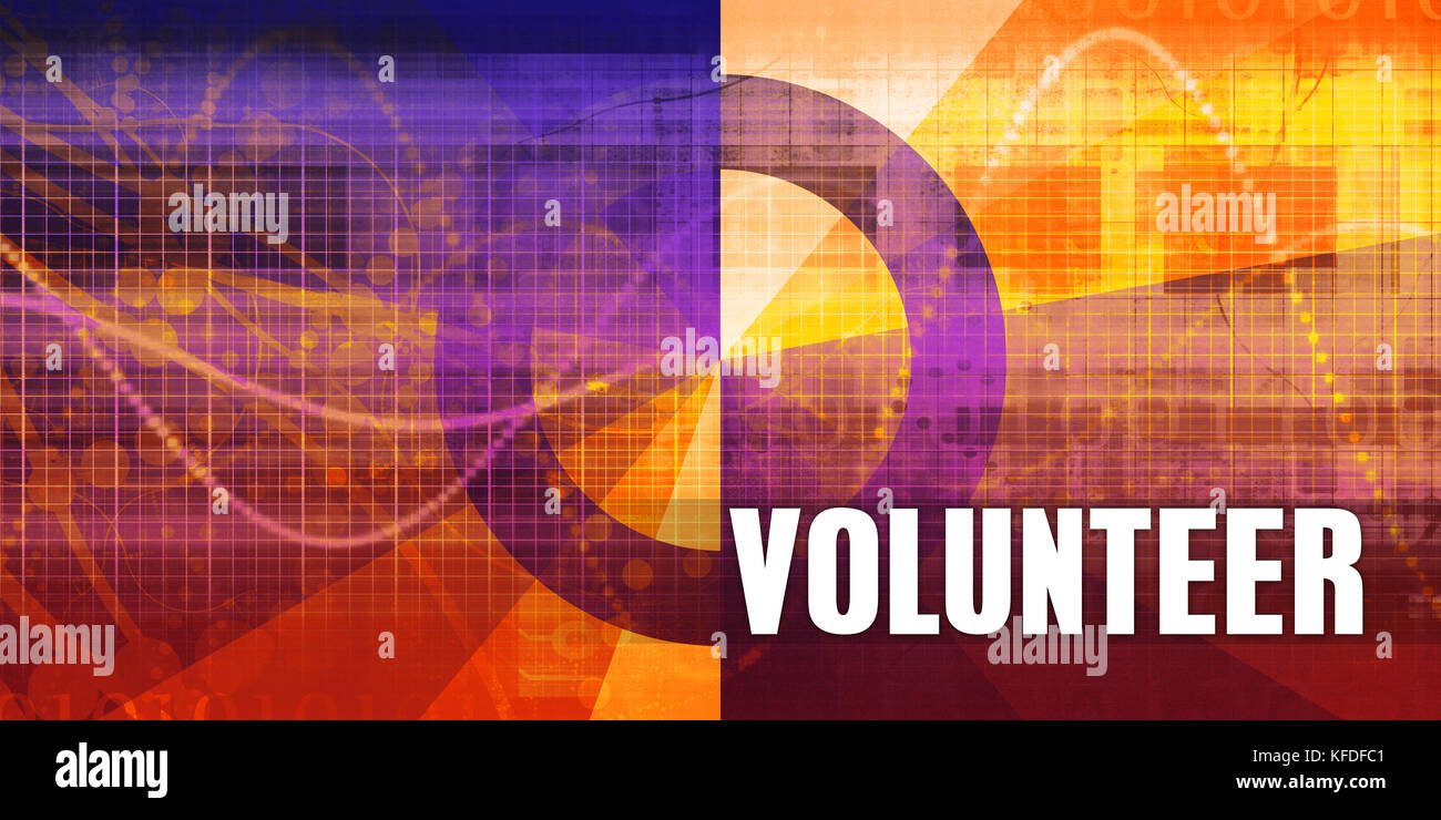 Volunteer Focus Concept on a Futuristic Abstract Background Stock Photo ...
