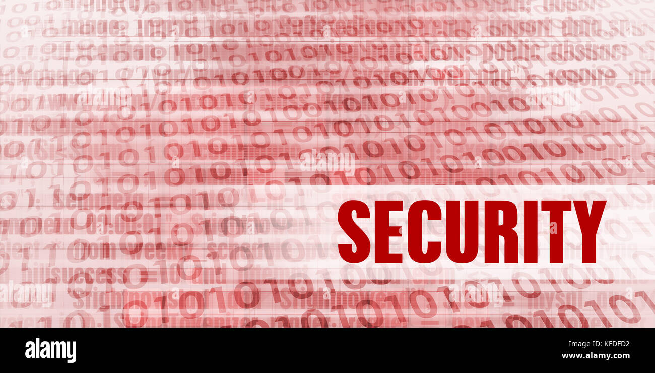 Security Alert on a Red Binary Danger Background Stock Photo - Alamy