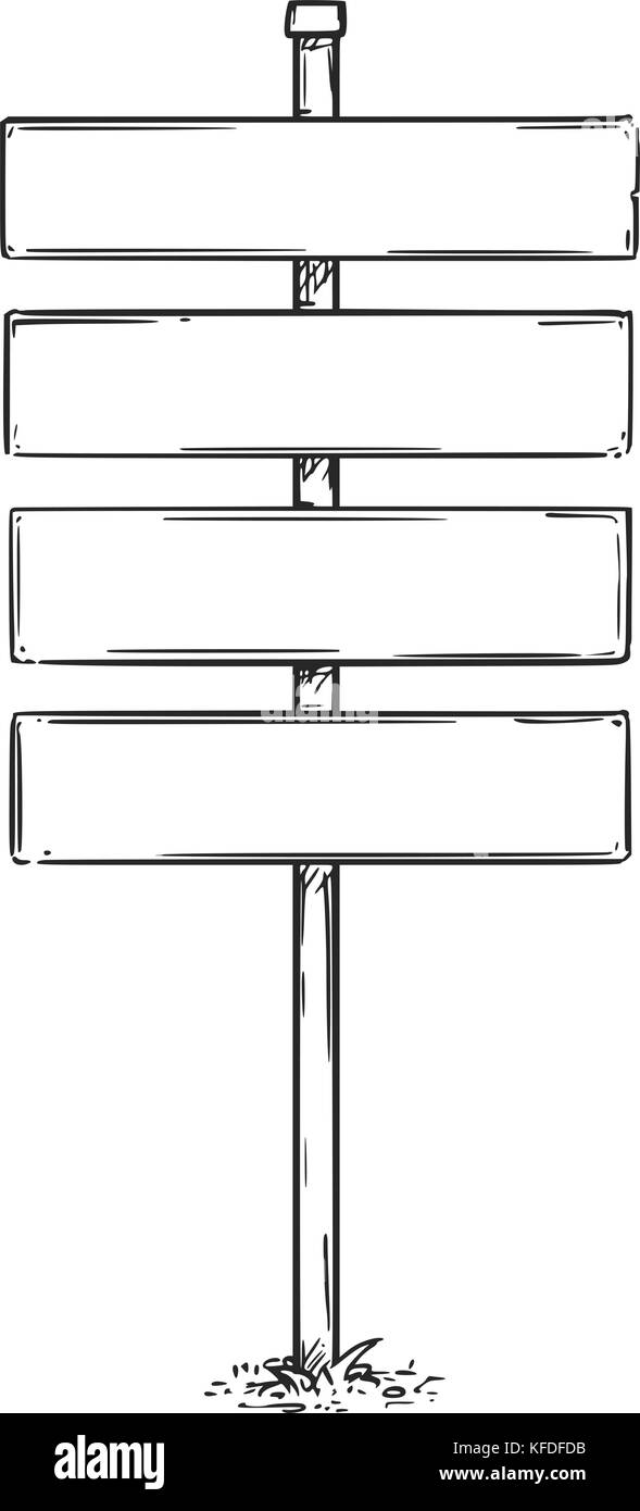 Vector drawing of four empty blank sign boards Stock Vector Image & Art ...