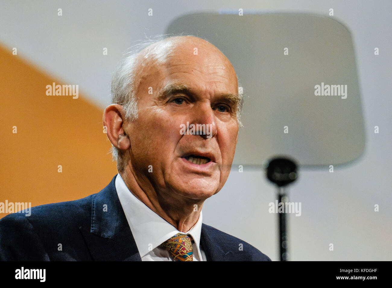 Rt Hon Sir Vince Cable MP, Leader of the Liberal Democrats addresses ...