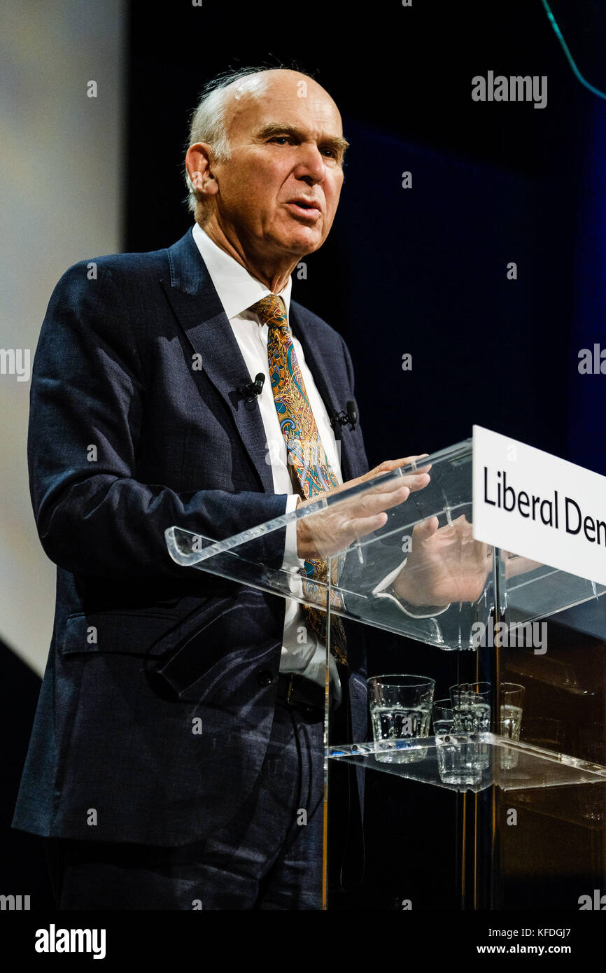 Rt Hon Sir Vince Cable MP, Leader of the Liberal Democrats addresses ...