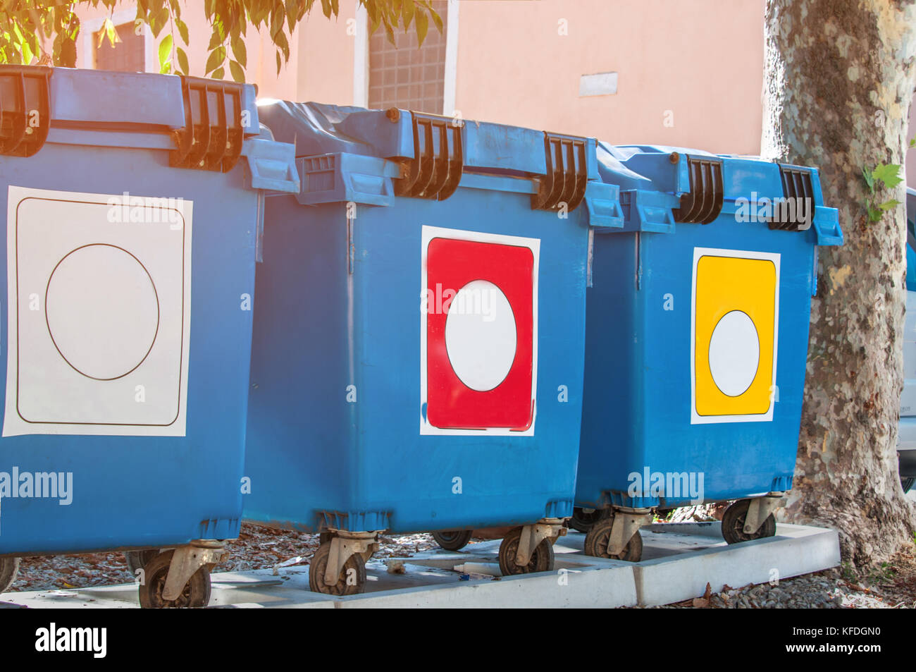 Containers for collecting and sorting different types of waste until ...