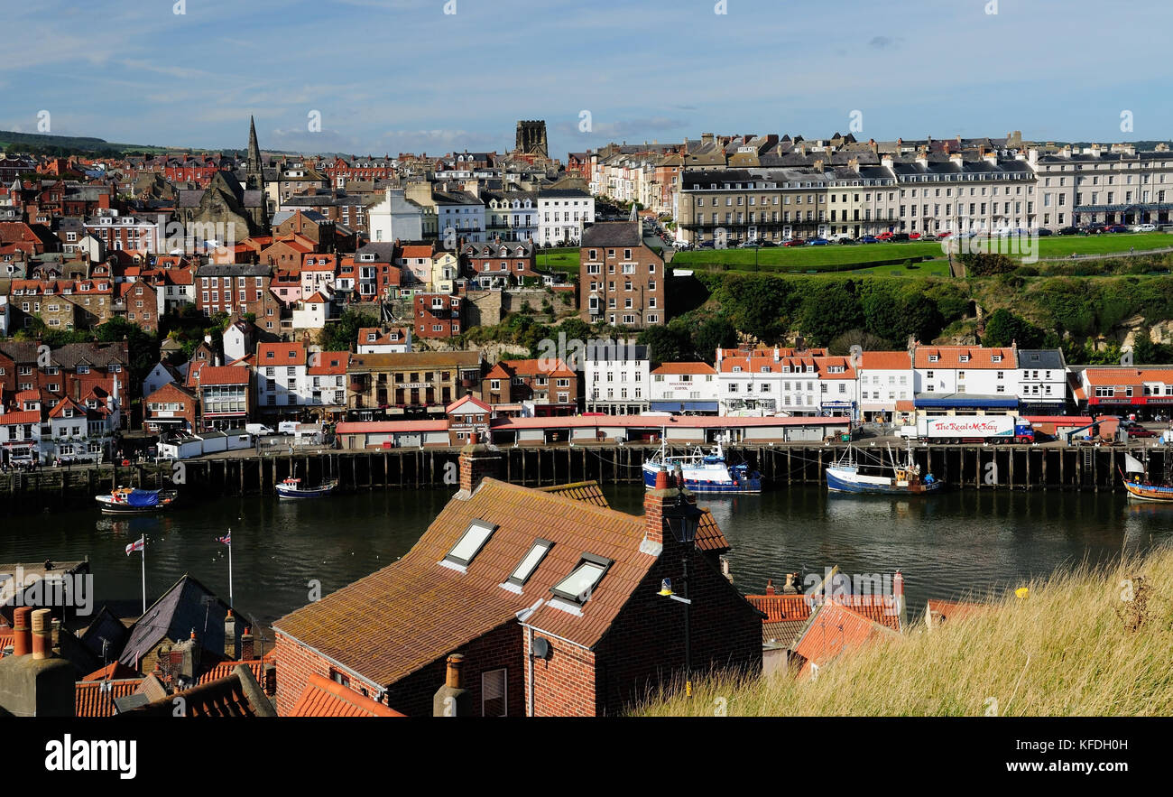 Rooftop view across Whitby harbour Stock Photo - Alamy