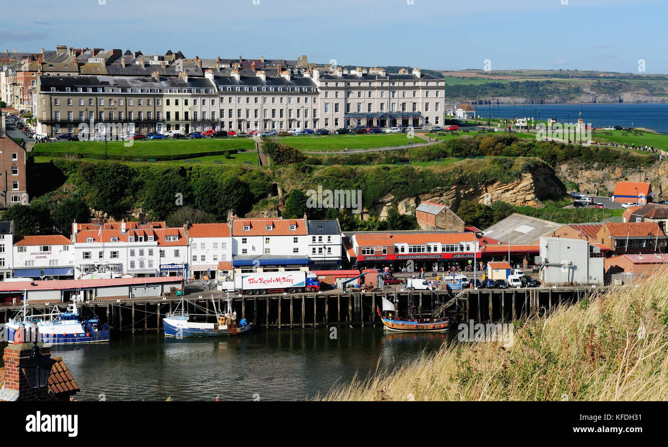 Rooftop view across Whitby harbour Stock Photo - Alamy