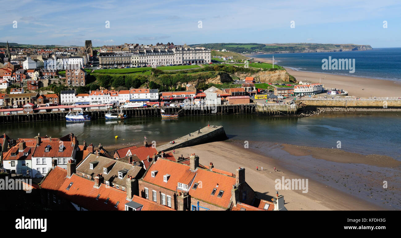 Rooftop view across Whitby harbour Stock Photo - Alamy