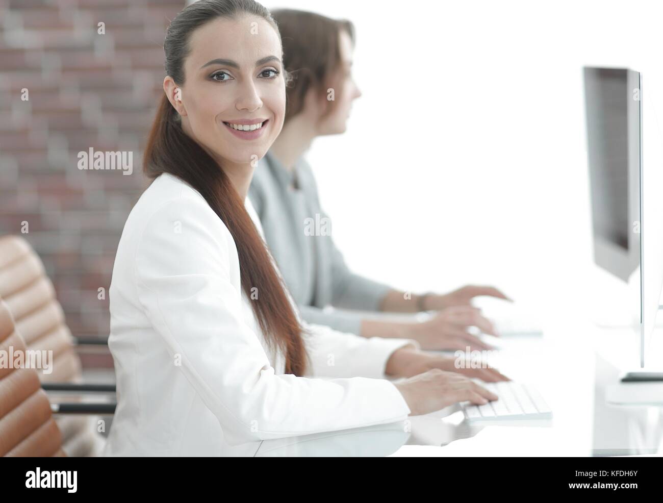 employee of the company working in a modern office Stock Photo - Alamy