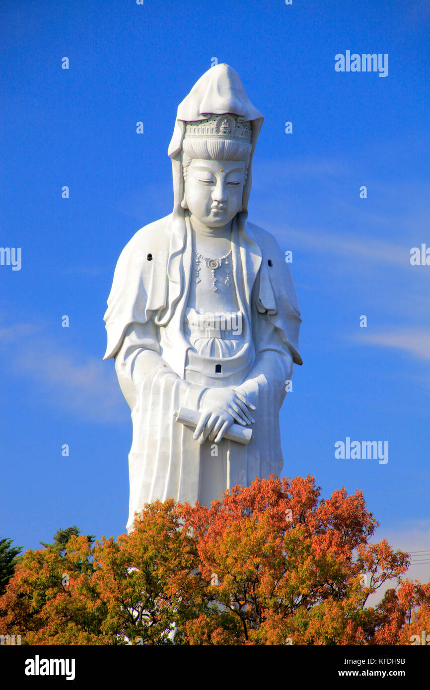 Takasaki Kannon White Statue of Goddess in Takasaki city Gunma Japan ...