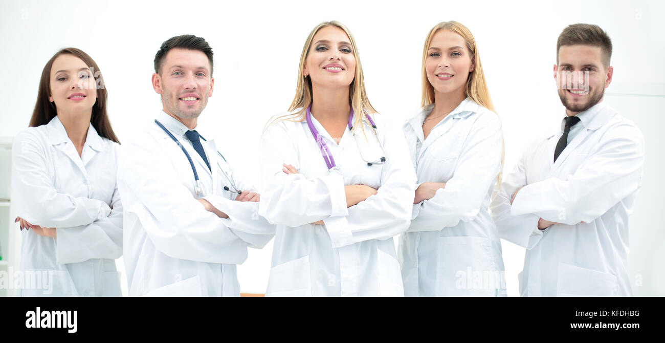 group portrait of a professional medical team.the concept of health ...