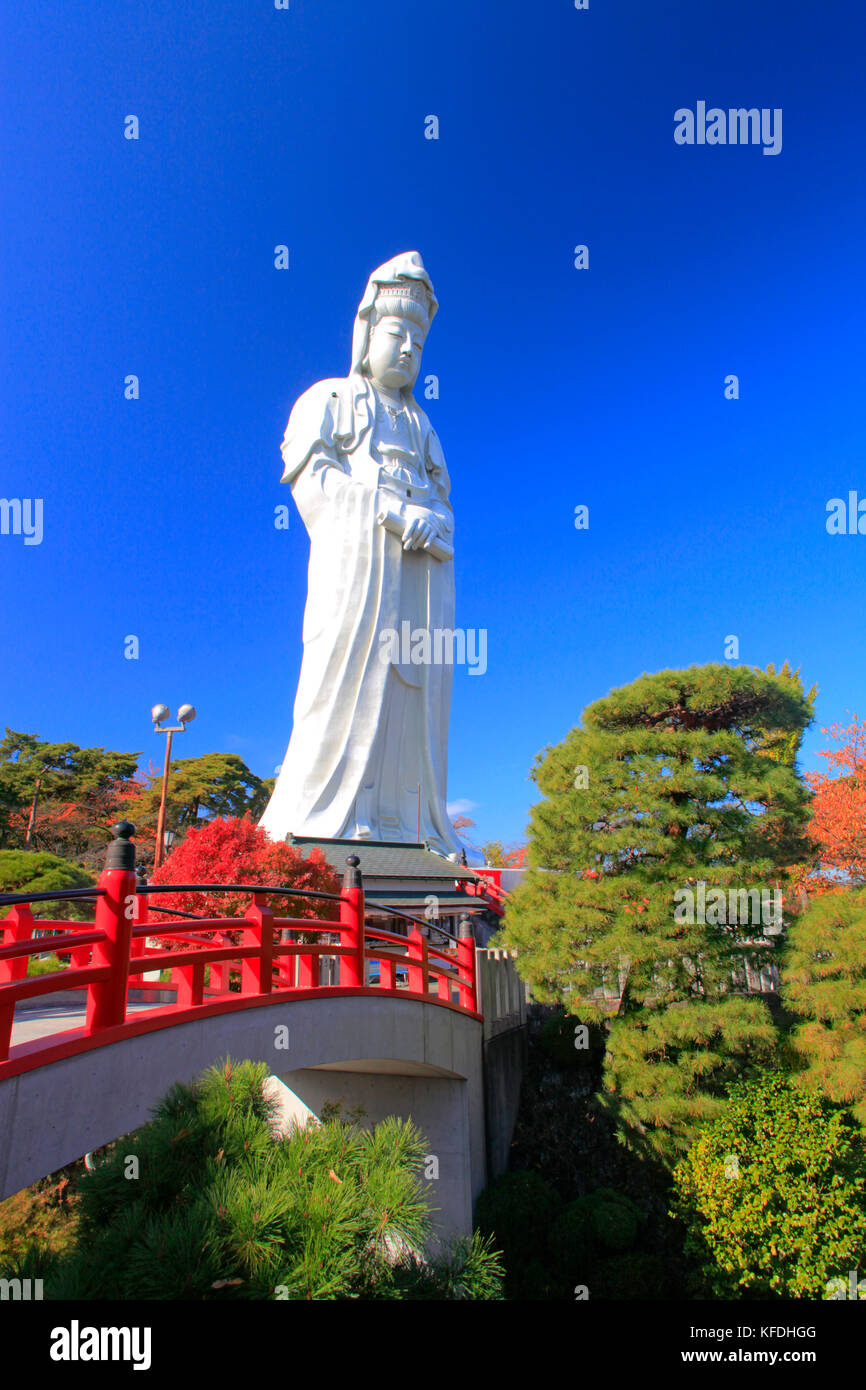Takasaki Kannon White Statue of Goddess in Takasaki city Gunma Japan ...