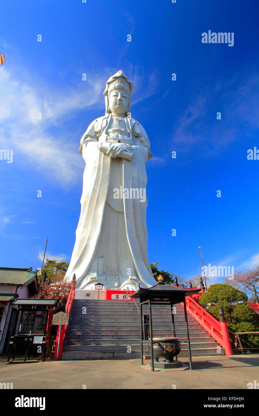 Takasaki Kannon White Statue of Goddess in Takasaki city Gunma Japan ...