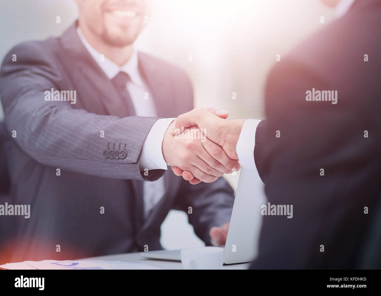 Business handshake of two business man Stock Photo - Alamy