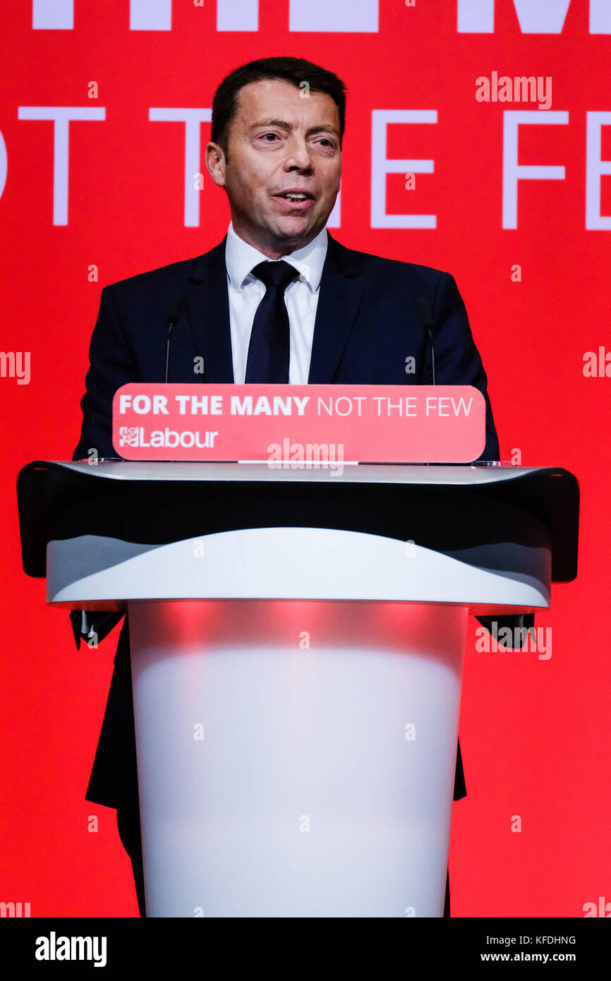 Iain McNicol addresses the Labour Party Autumn Conference at Brighton ...