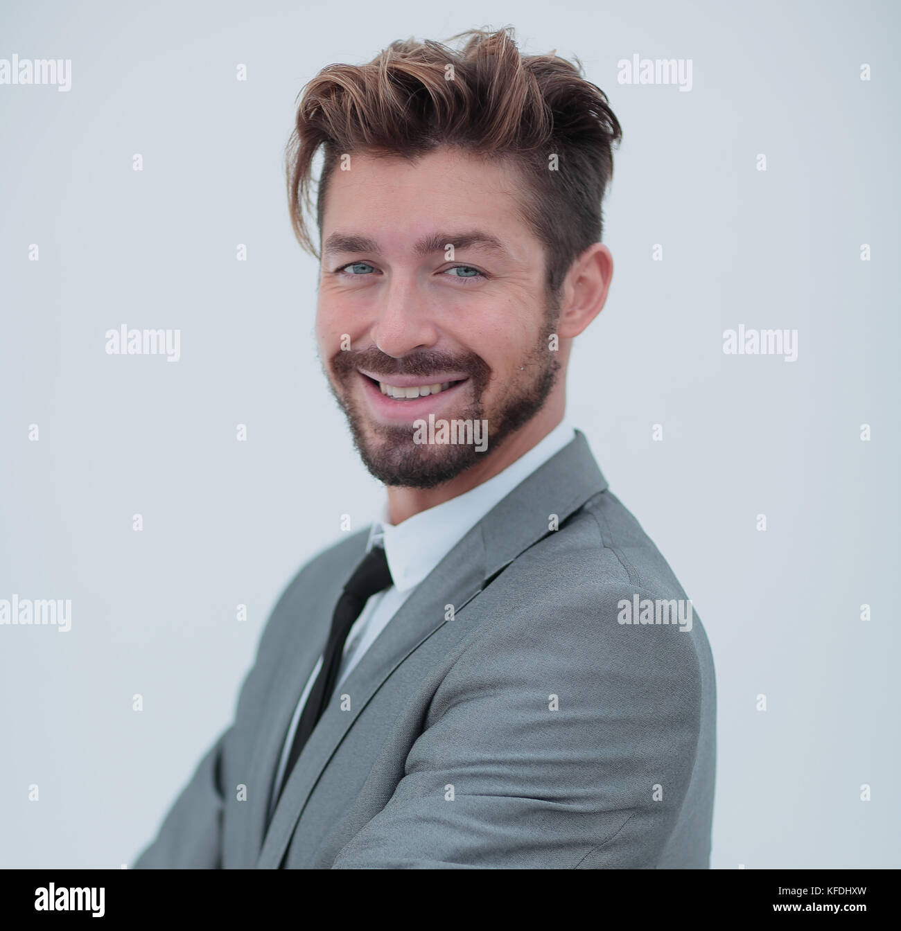 Handsome business man over white background Stock Photo - Alamy