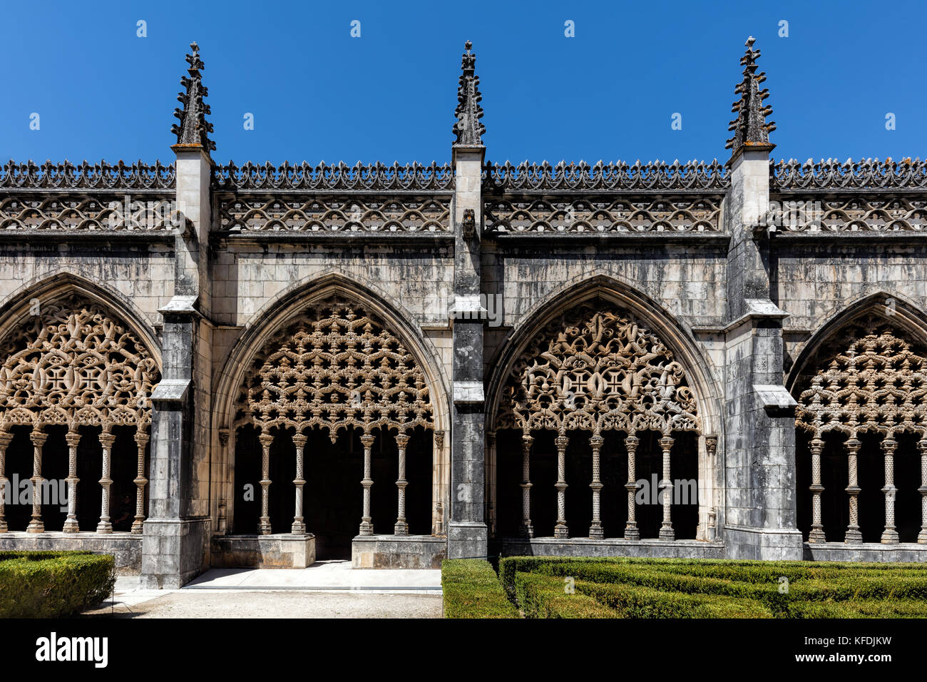 Cloisters of the Batalha Monastery, a prime example of Portuguese ...