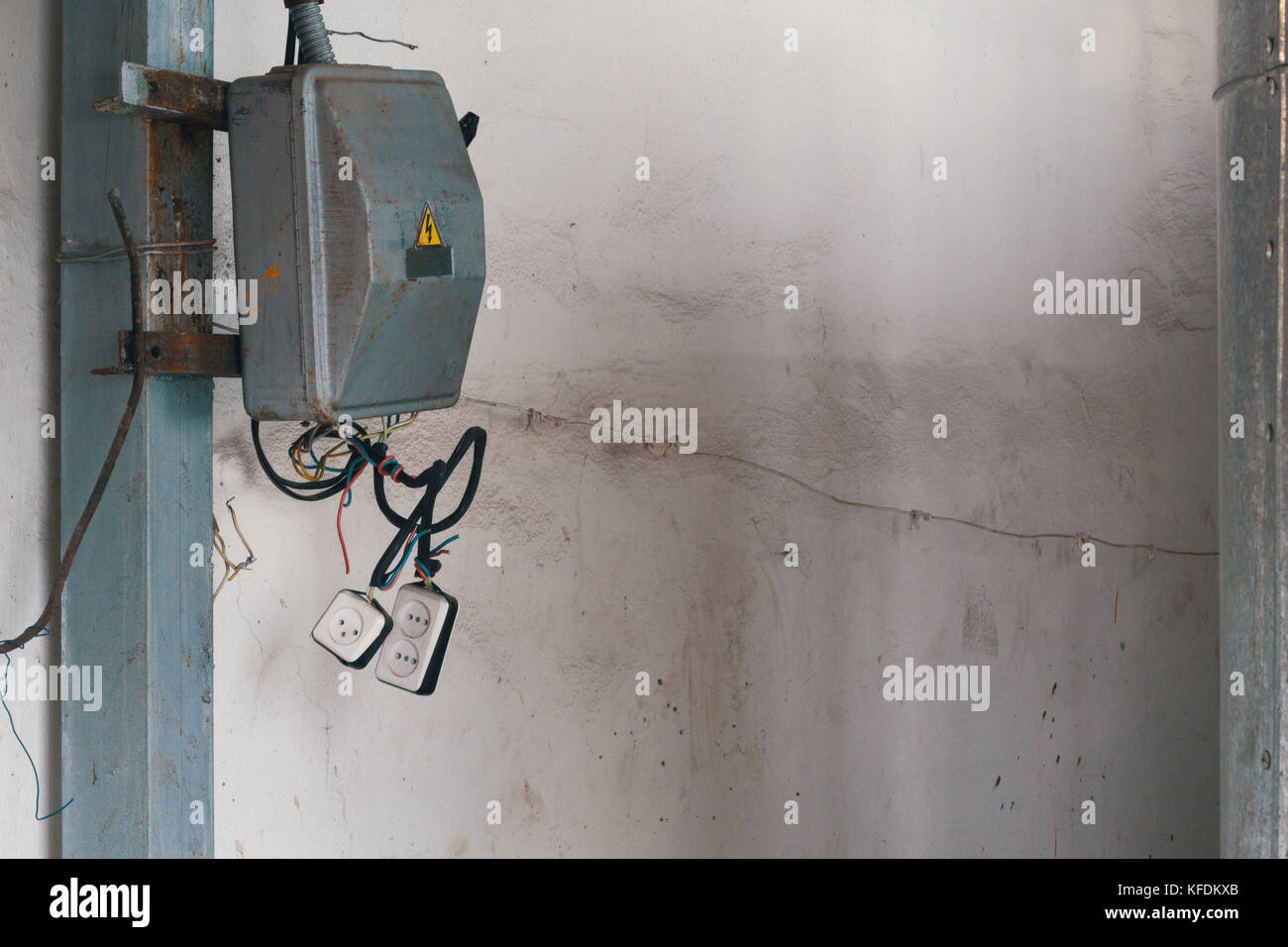 Old rusty electric transformer box Stock Photo - Alamy
