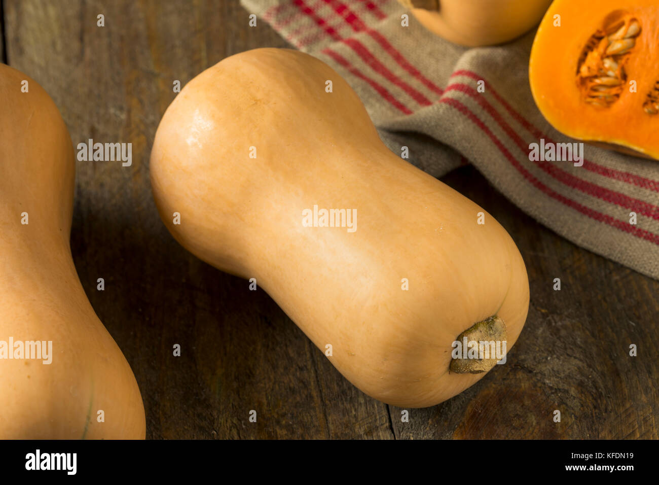 Raw Orange Organic Butternut Squash Ready to Bake Stock Photo - Alamy