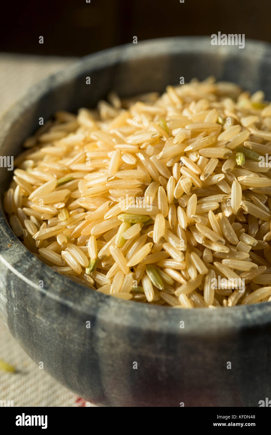 Dry Organic Wild Long Brown Rice in a Bowl Stock Photo - Alamy