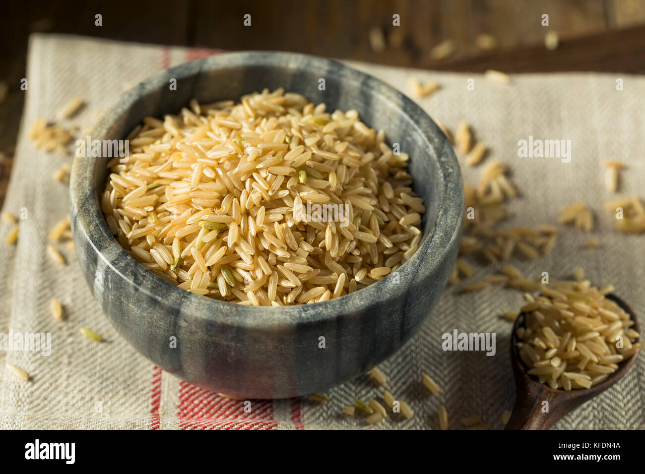Dry Organic Wild Long Brown Rice in a Bowl Stock Photo - Alamy