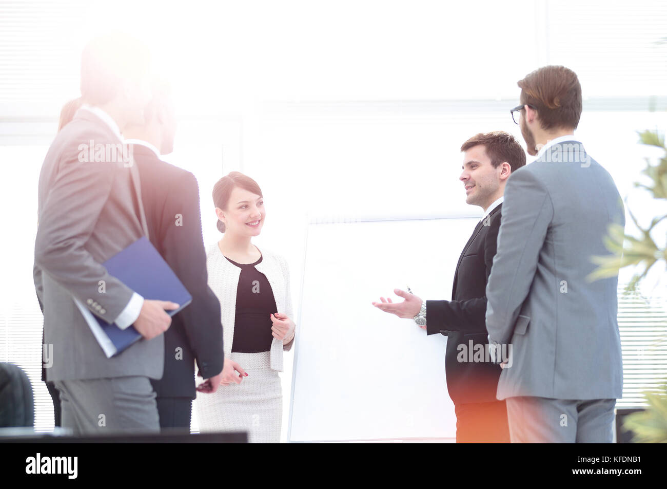 managers conduct interviews with the business teams in the workplace in ...