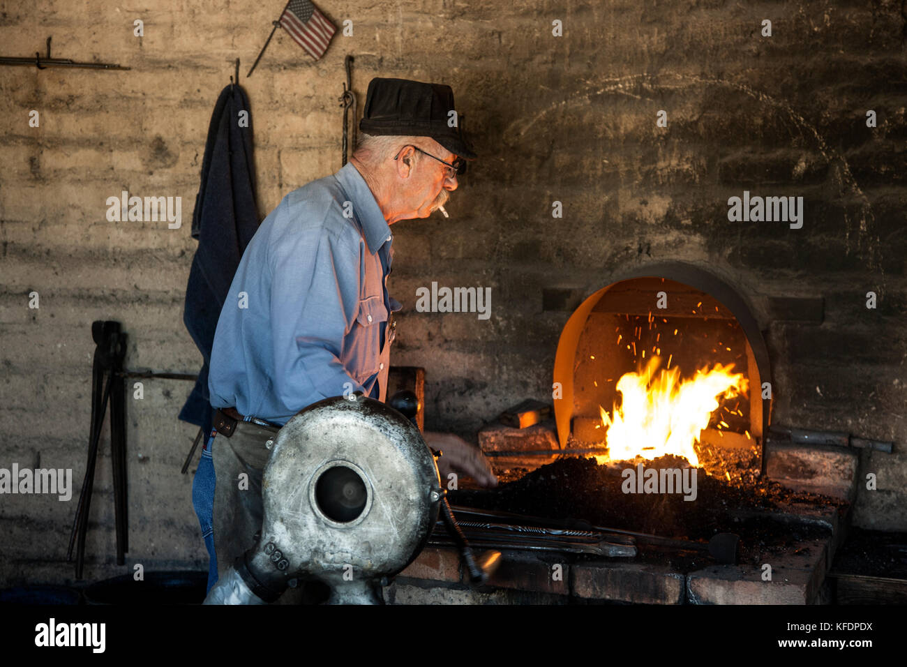 Blacksmith at work, New Mexico Farm & Ranch Heritage Museum, Las Cruces ...