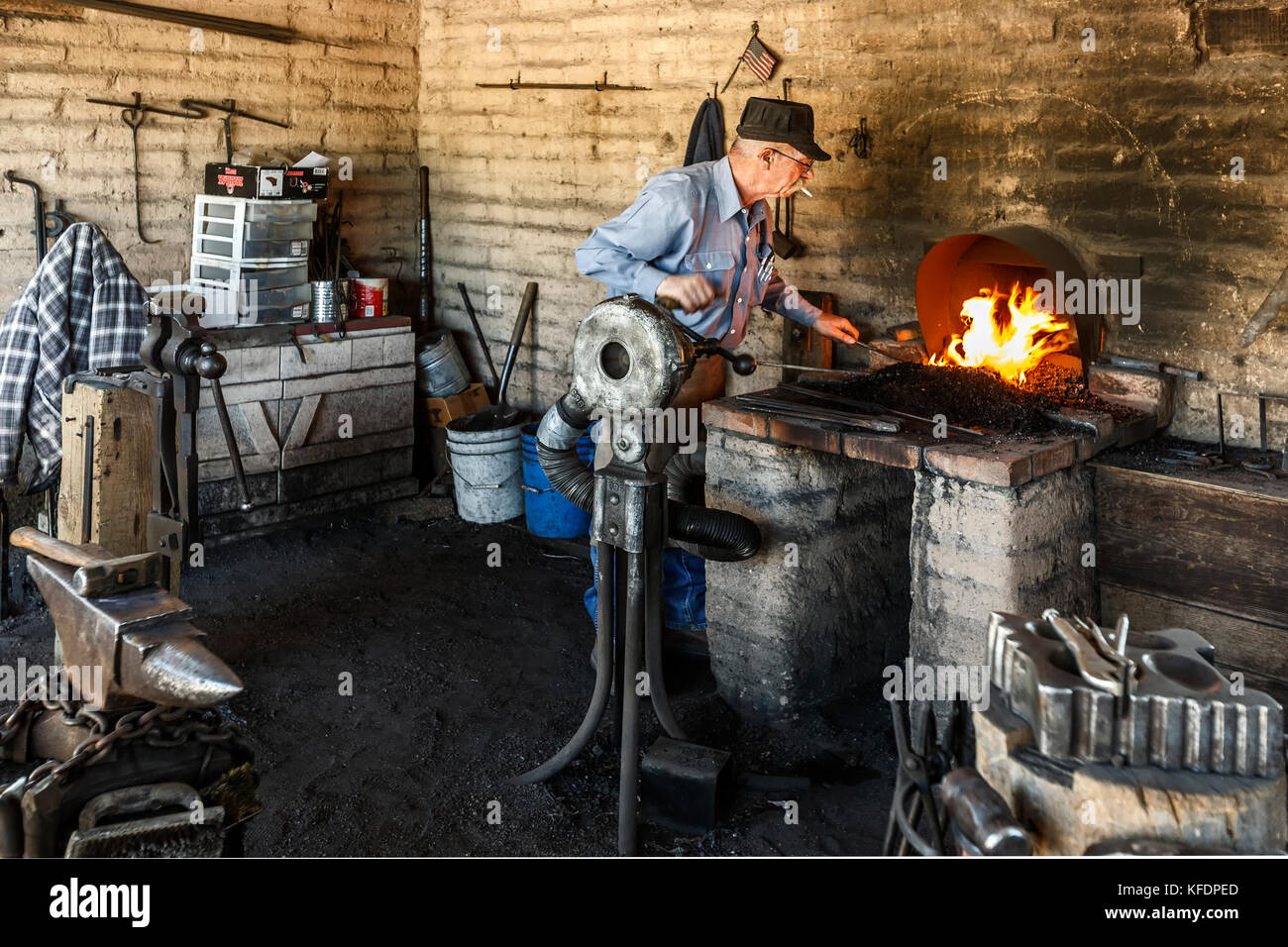 Blacksmith at work, New Mexico Farm & Ranch Heritage Museum, Las Cruces ...