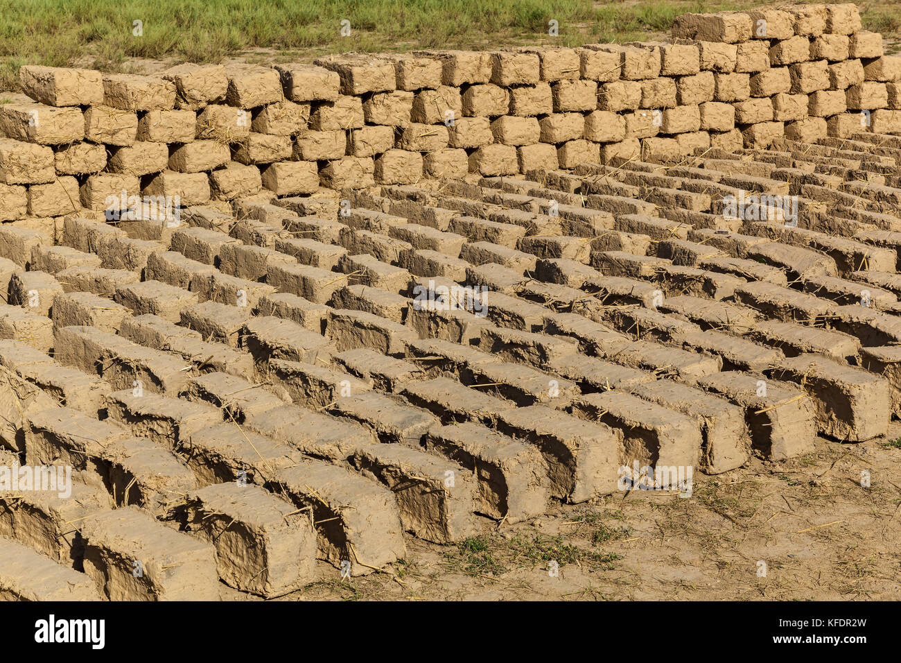 The bricks were made of clay and straw. ready bricks made of clay and ...