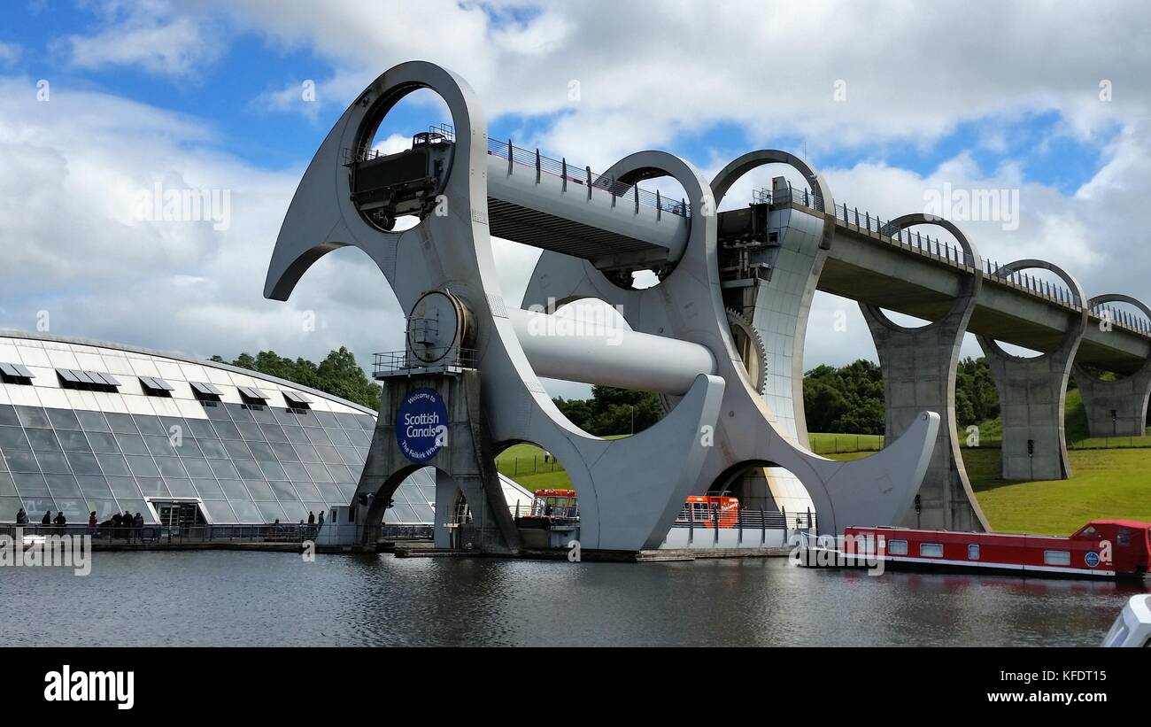 Falkirk Wheel largest rotating boat lift in the world Stock Photo - Alamy