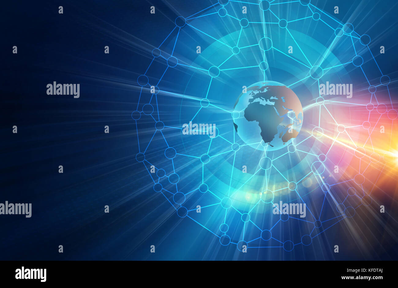 Global International Connectivity Background, Connection lines Around ...