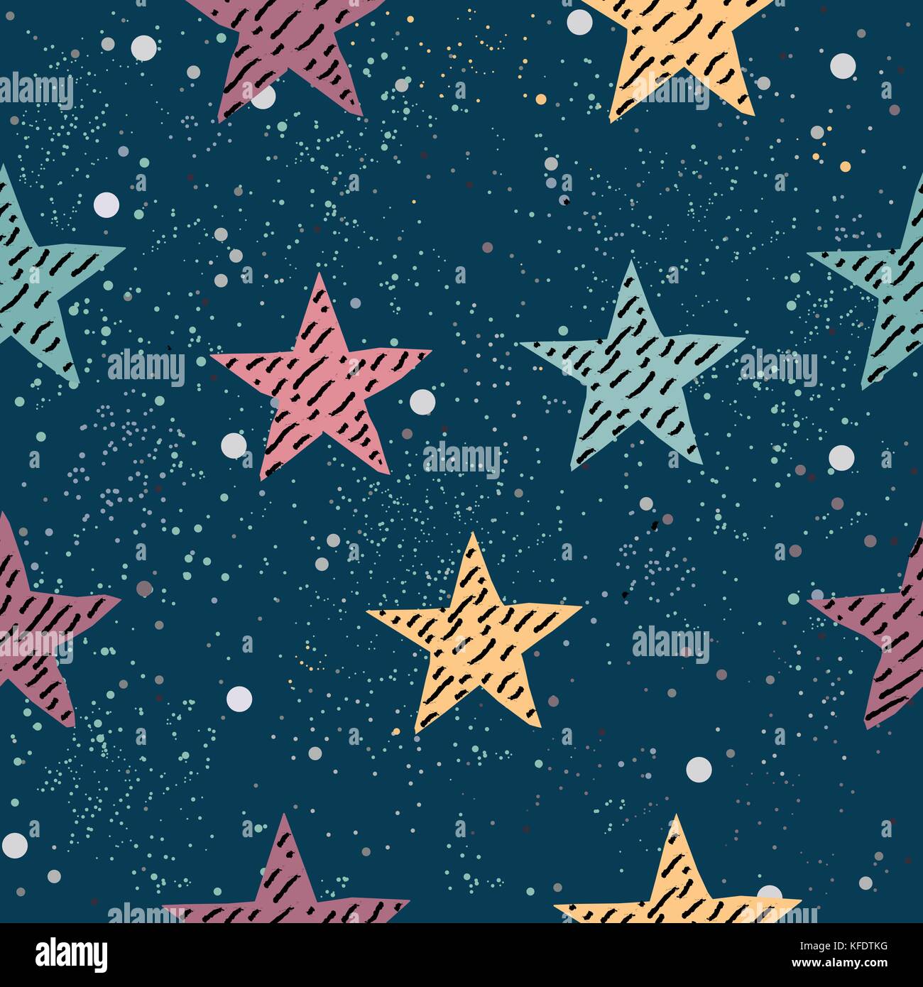 Cute Star Background. Seamless Pattern with stars. Vector Illustration ...