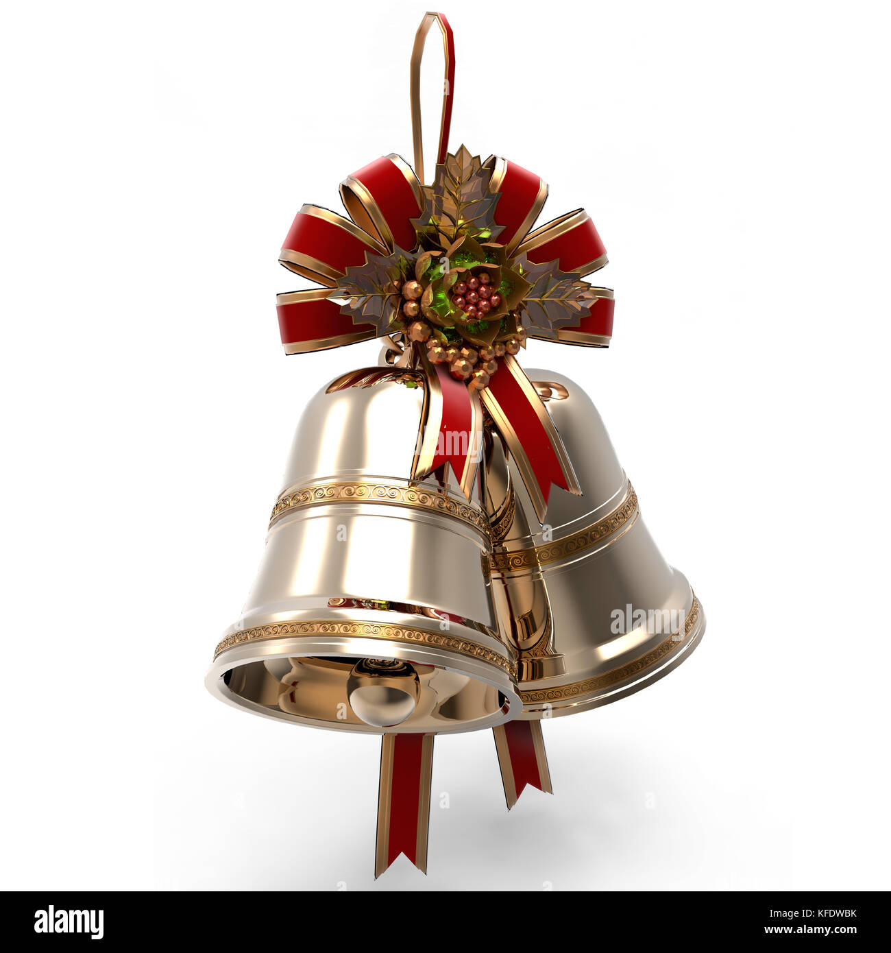 Christmas bells holly leaf ribbon hi-res stock photography and images ...