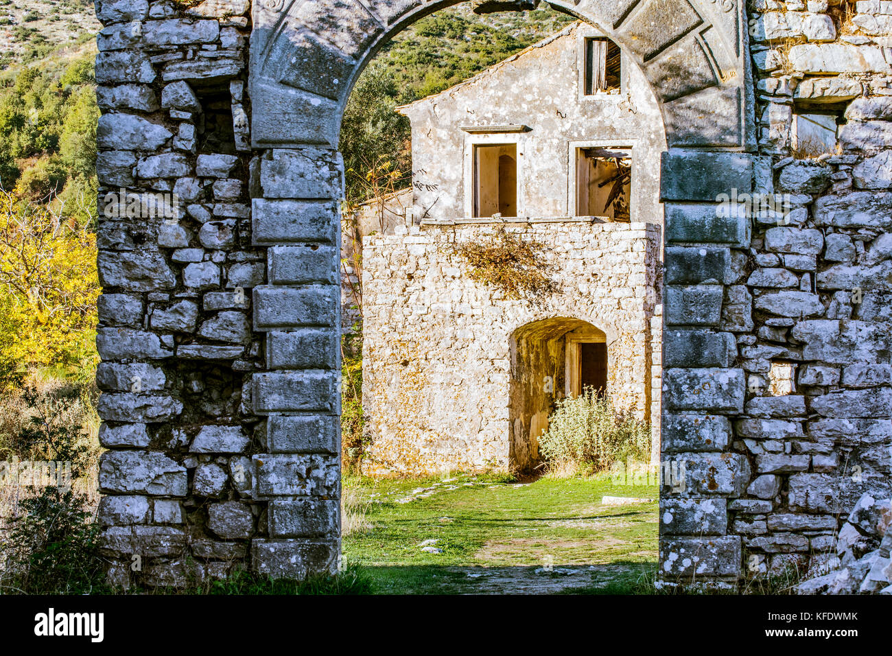 Old Perithia, Corfu's oldest village, incredible ruins of stone build ...