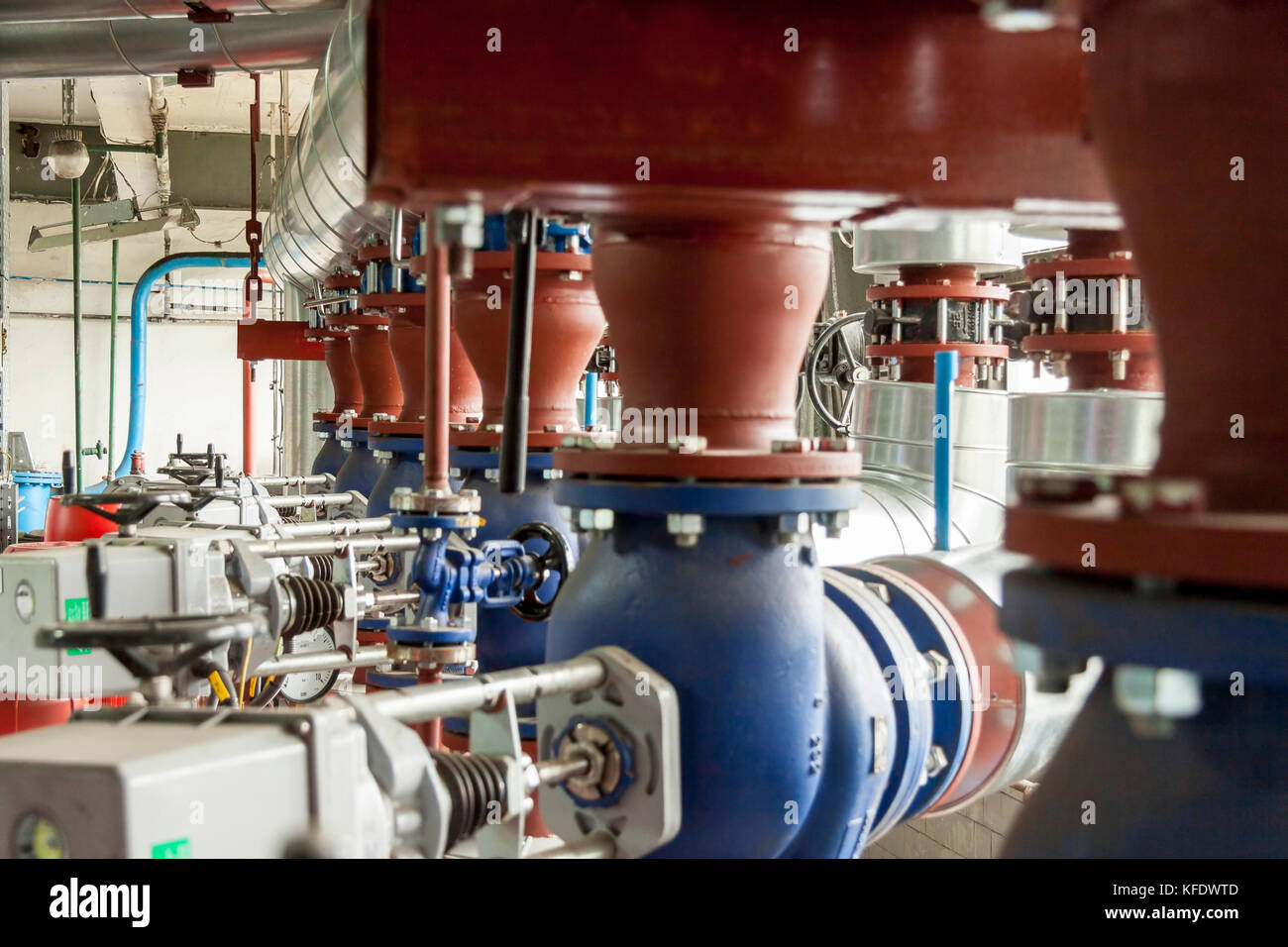 Pipeline installation in power station Stock Photo - Alamy