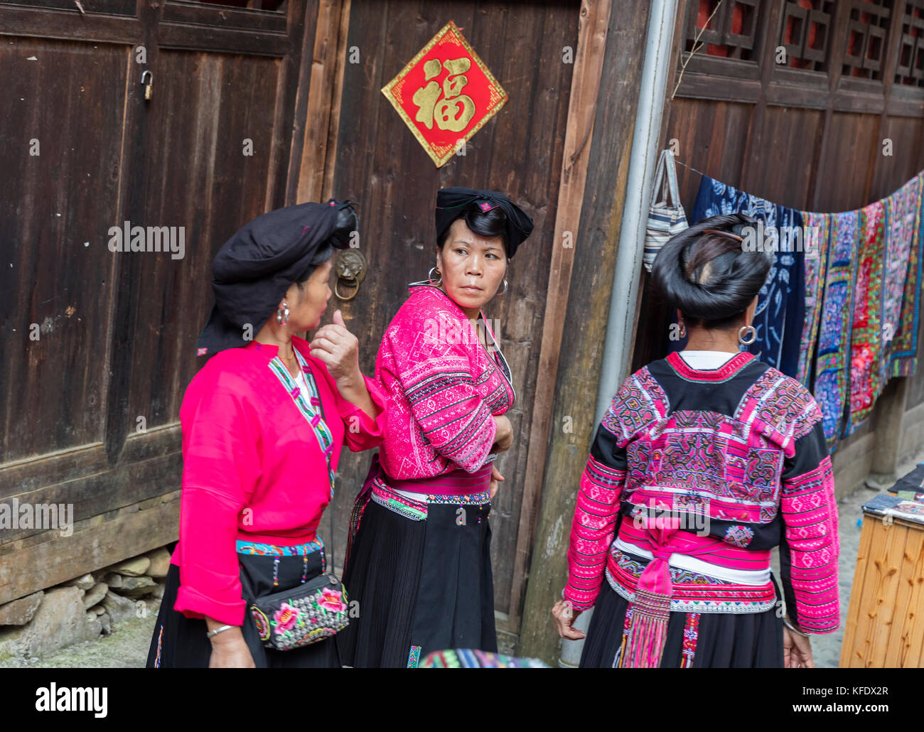 Stock Photo - Red Yao women famous about long hair, Huangluo Yao ...
