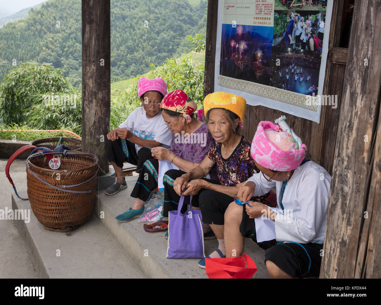 Stock Photo - Red Yao women famous about long hair, Huangluo Yao ...