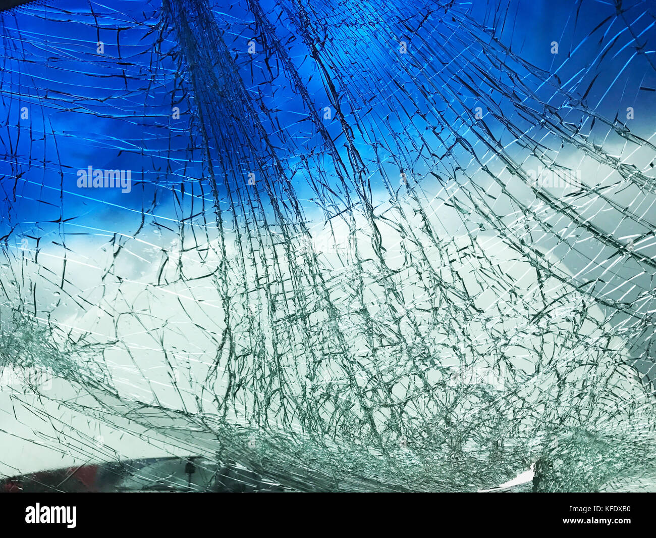 Brokan Car Windshield Glass on an Automobile Stock Photo - Alamy