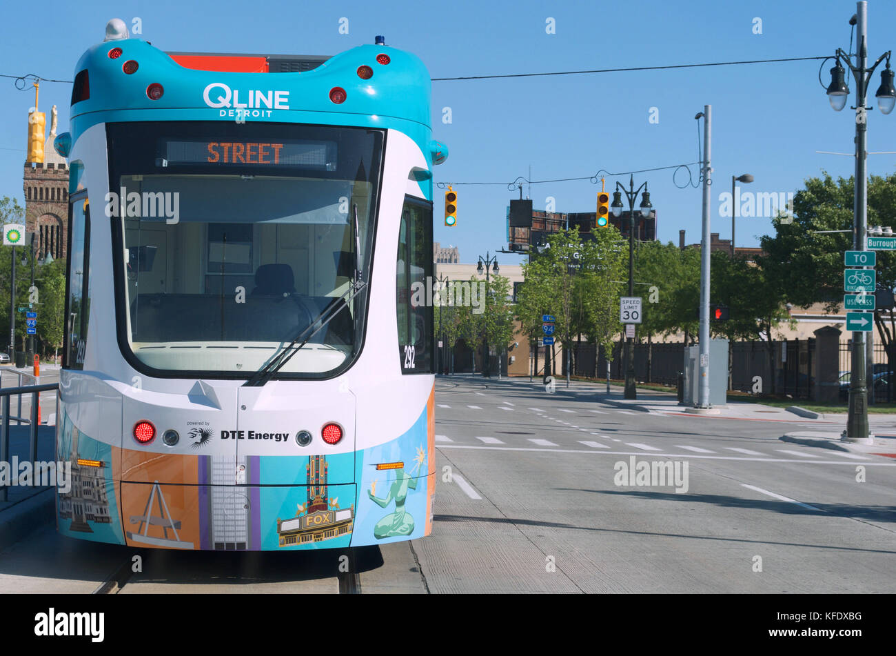 Q-Line or M-1 Rail Downtown, Detroit, Michigan Stock Photo - Alamy