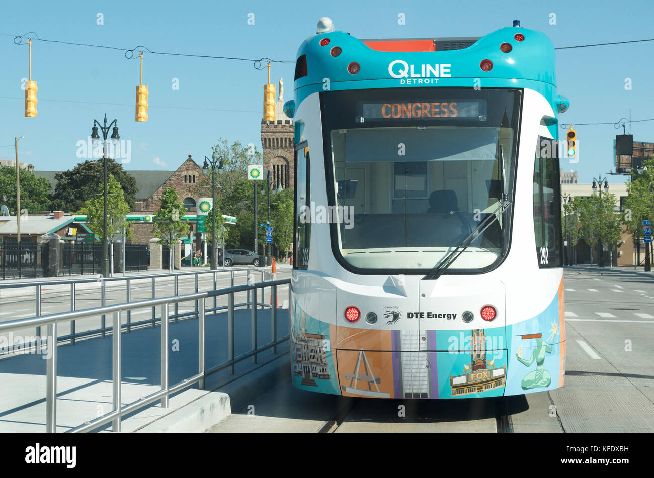Q-Line or M-1 Rail Downtown, Detroit, Michigan Stock Photo - Alamy